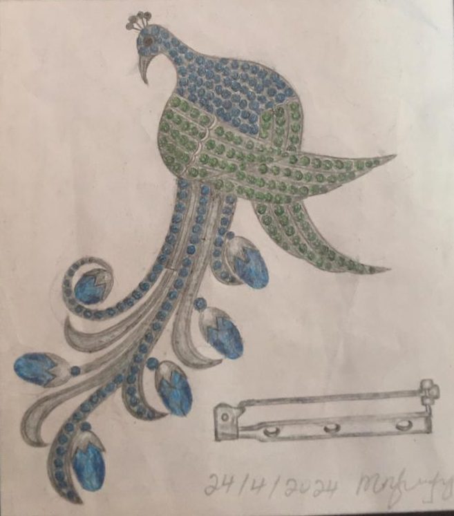 Peacock Brooch – Nnini Jewellery Designs